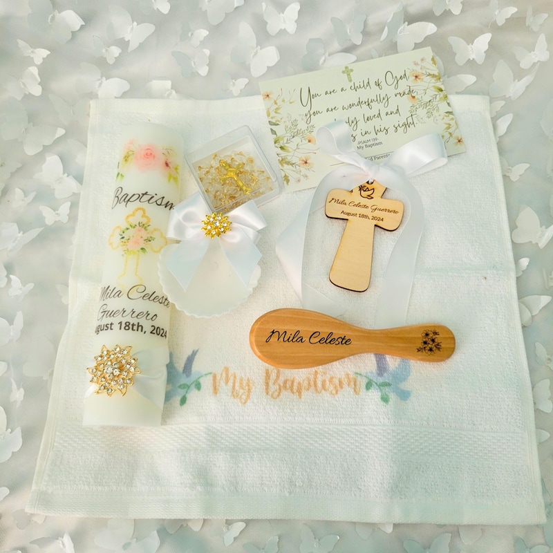 Baptism Candle With Towel - Etsy