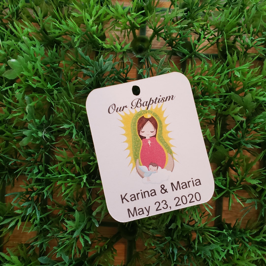 Baptism Gift Tags/catholic Gift Tags/virgen of Guadalupe/baptism Labels ...
