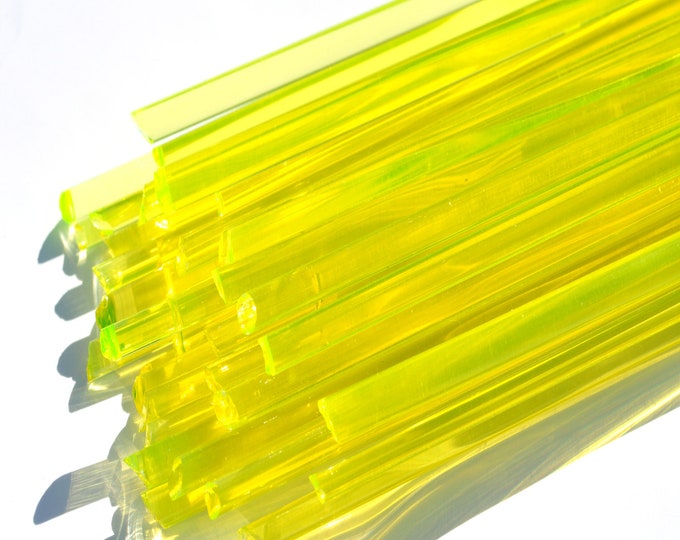 Gaffer Uranium Green Glass Rods (cane) COE 96 - 500g - Great for ...