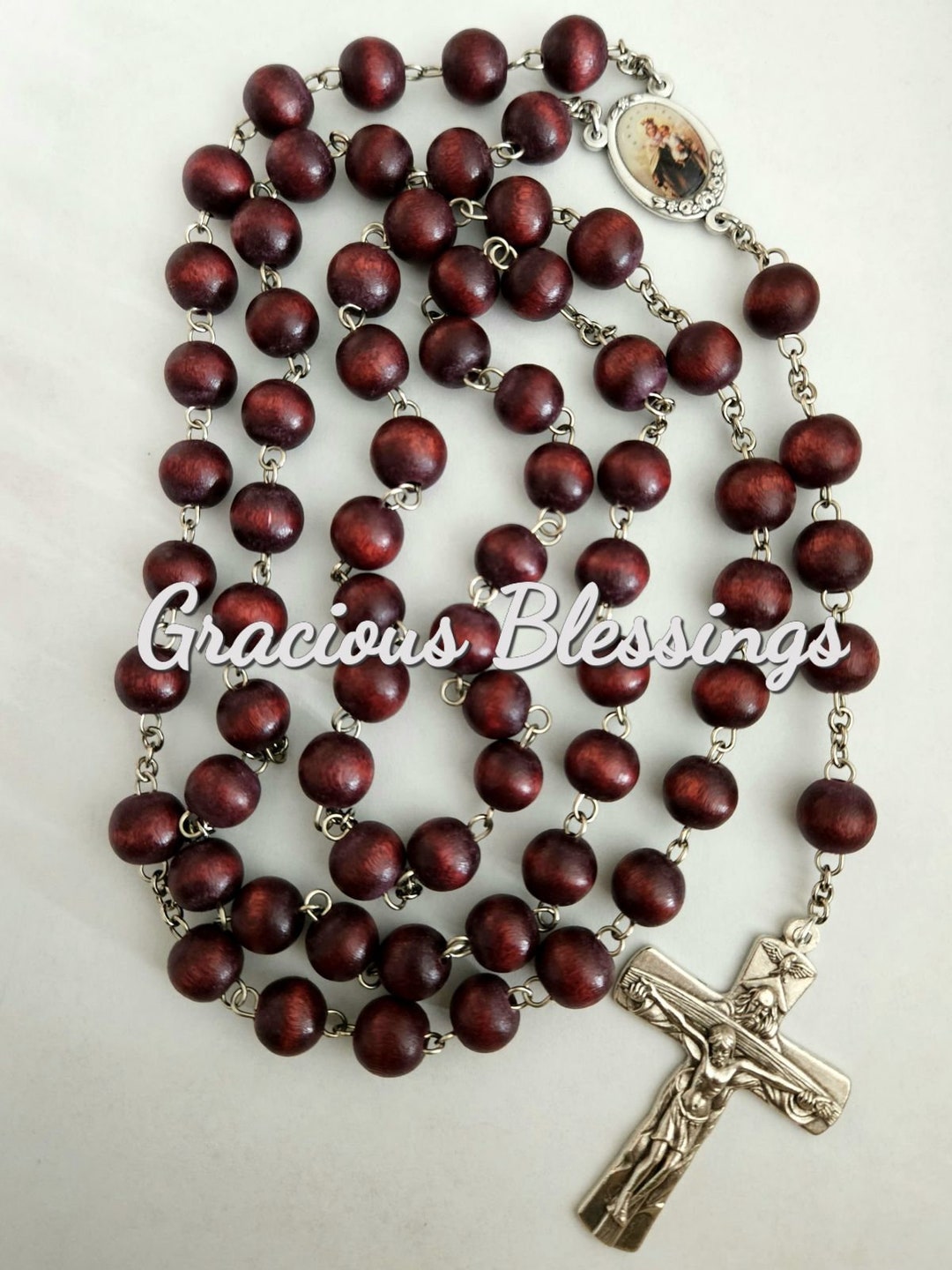 Brigittine Carmelite, 6 Decade Dark Brown Wood Catholic Rosary Beads - Etsy