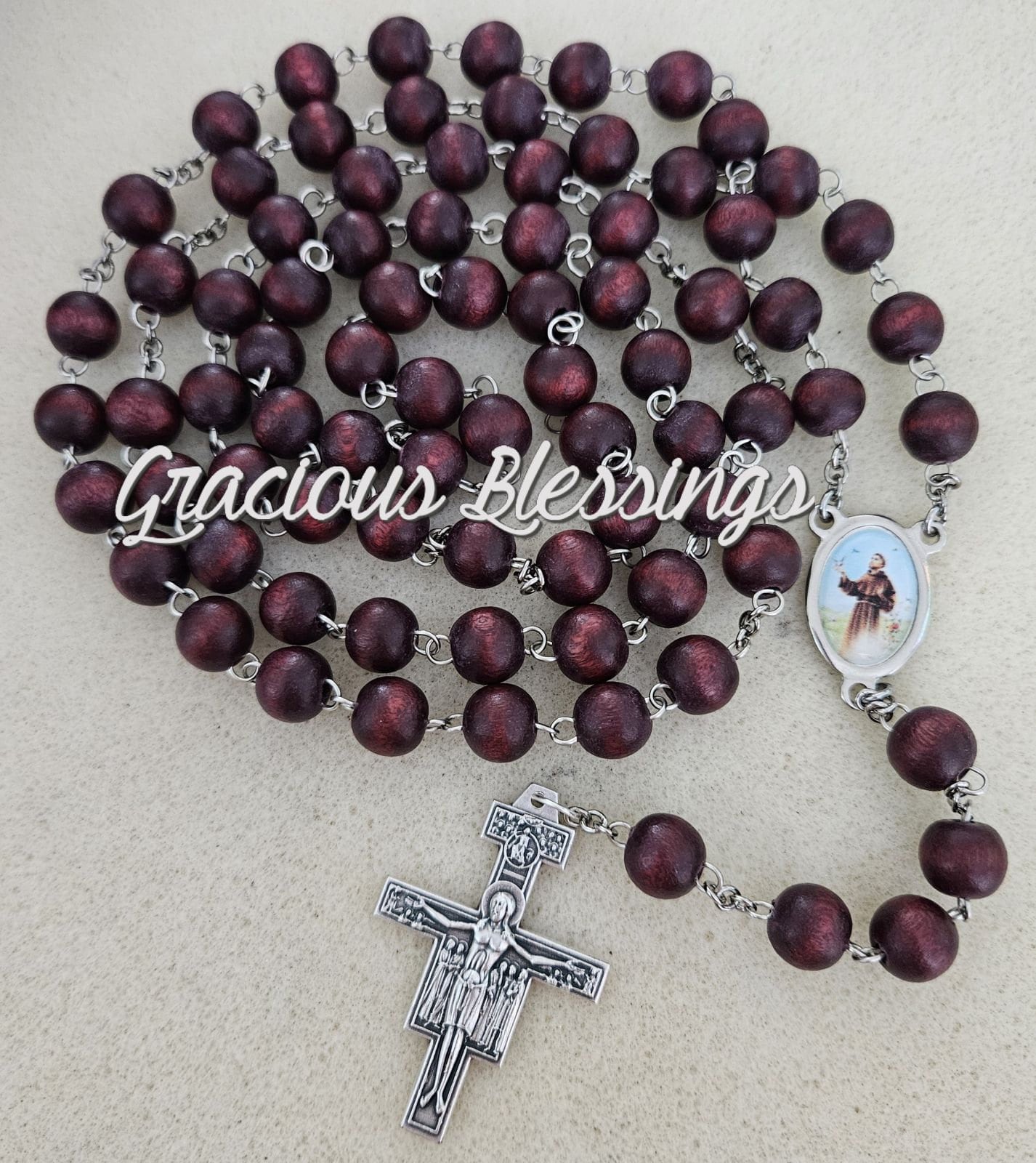 Saint Francis of Assisi, Franciscan Crown Rosary, Seven Decade Dark ...