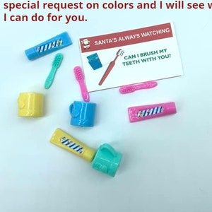 ELF PROPS Elf Size Toothbrush Toothpaste Mini Miniature Dollhouse Elf ...
