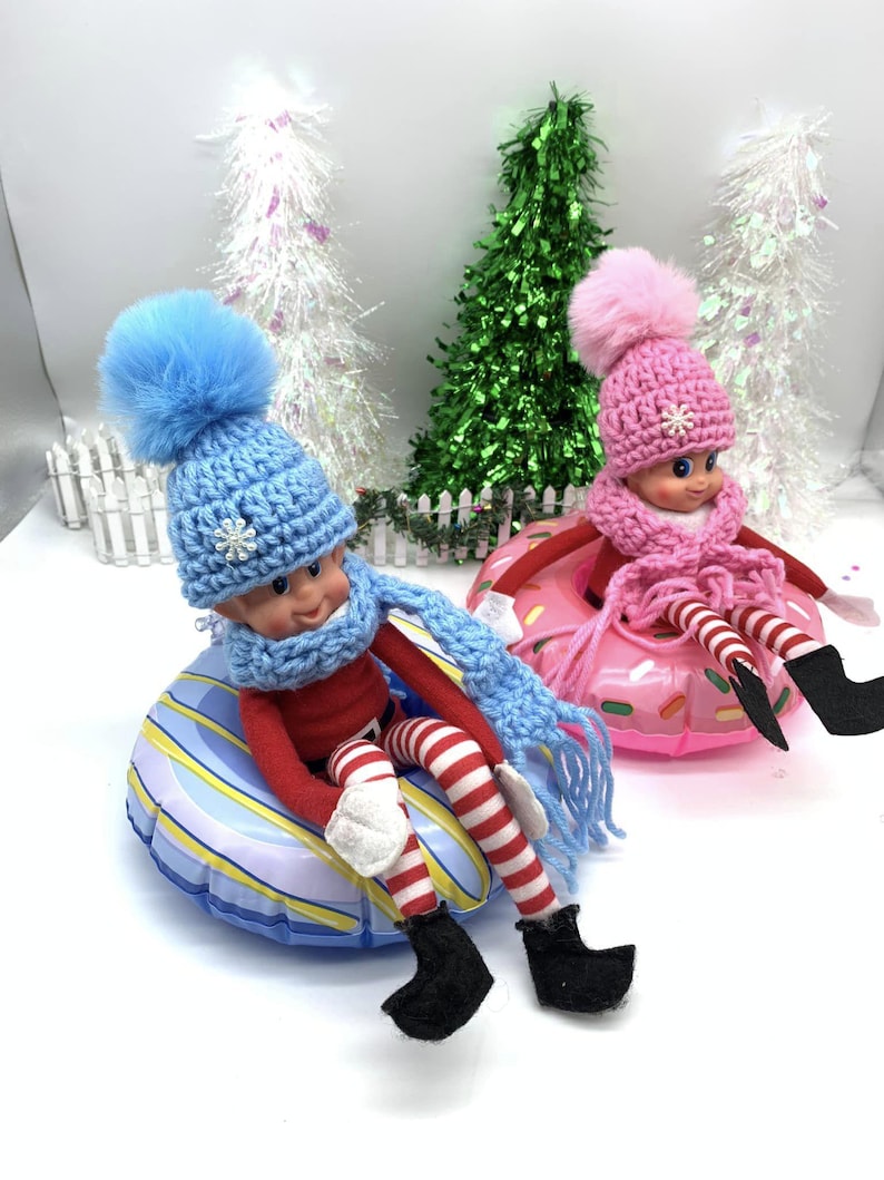 Elf Snow Tube Prop: Christmas Elf Hat and Scarf Set - Etsy