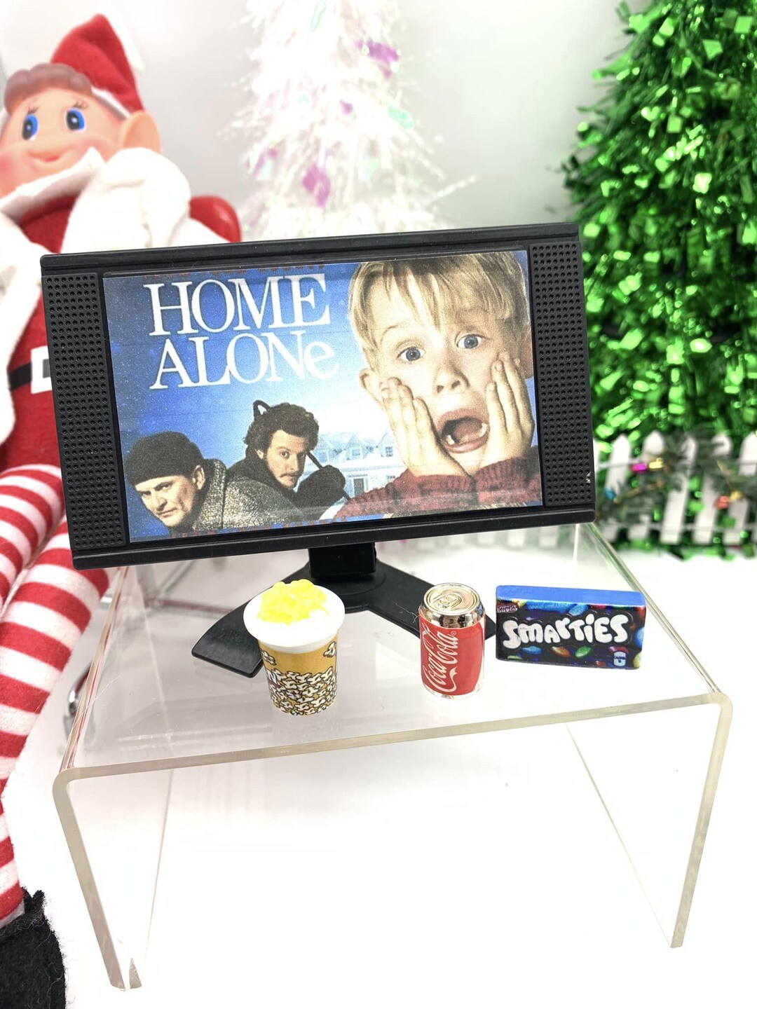 Elf Movie Night Prop: Mini TV, Snacks, Soda, Popcorn (no Doll) - Etsy