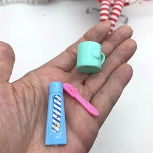 ELF PROPS Elf Size Toothbrush Toothpaste Mini Miniature Dollhouse Elf ...