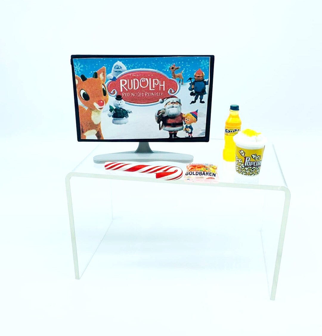 Elf Movie Night Prop: Mini TV, Snacks, Christmas Scene - Etsy