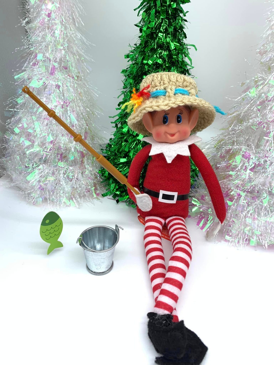 Elf Props Elf Fishing Pole, Hat and Fish NO DOLL Gone Fishing Elf ...