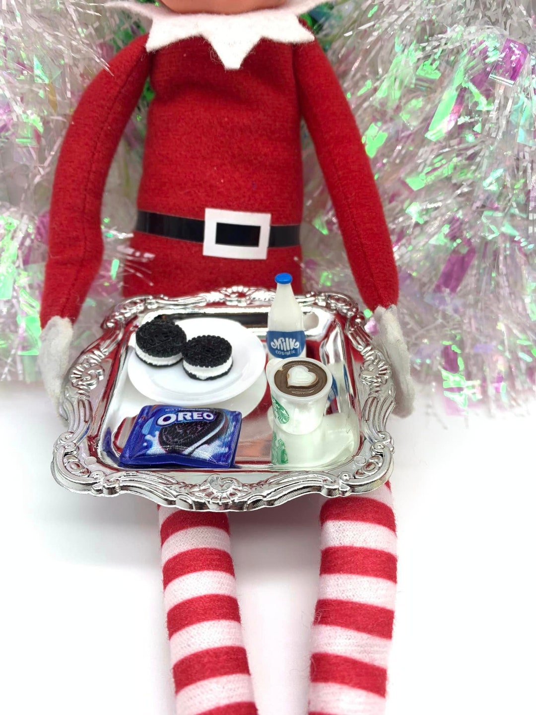 Elf Sized Cookies and Milk Prop: Miniature Serving Tray - Etsy