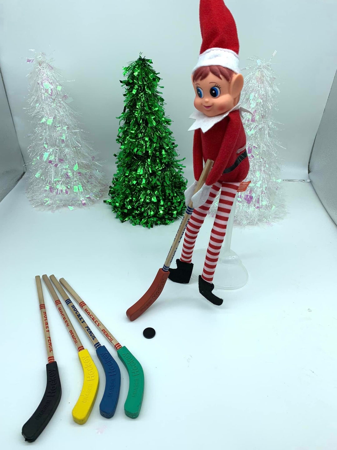 Elf Hockey Prop: Miniature Hockey Stick Pencil & Puck - Etsy