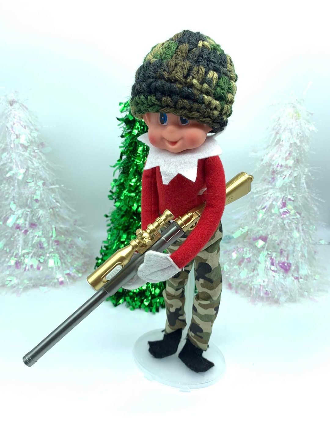 Elf PROPS ELF Size Camo Hat and Fake Gun NO Doll Elf Hunting Clothes - Etsy