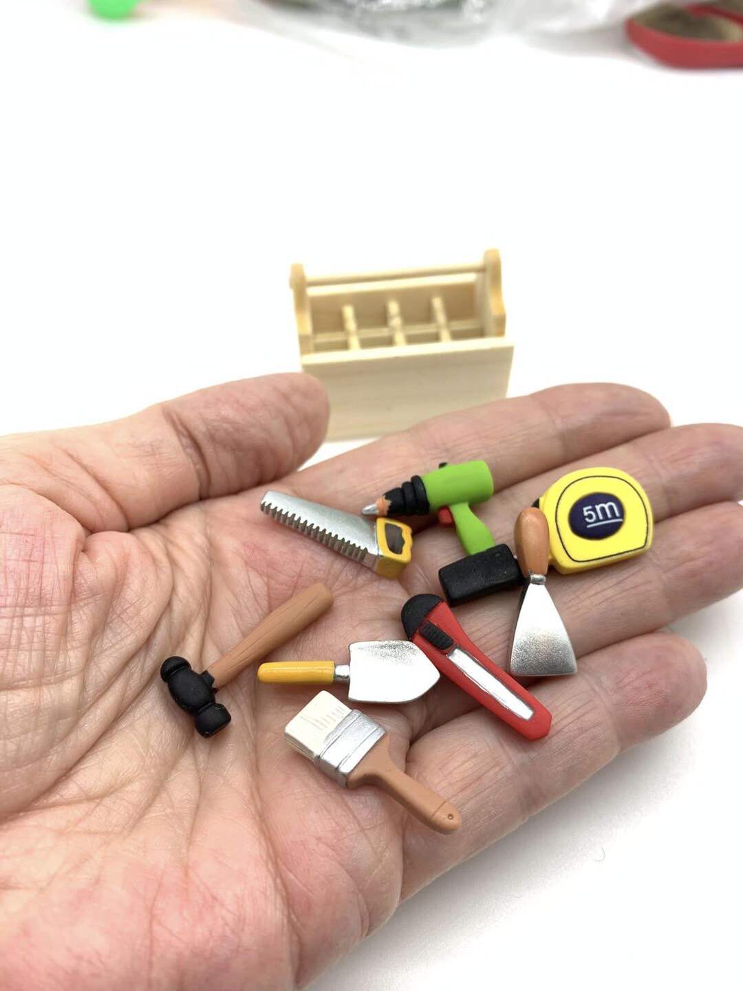 Elf Props Mini Fake Tools Christmas Supplies Miniature Toolbox Hammer ...
