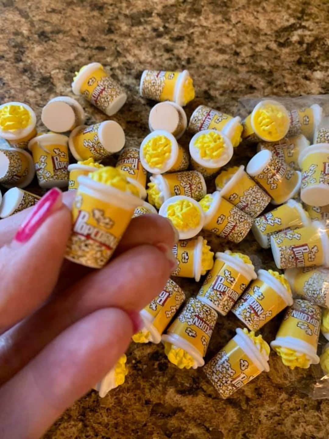 Miniature Popcorn Tub Dollhouse Slime Charms Craft Accessories Elf ...