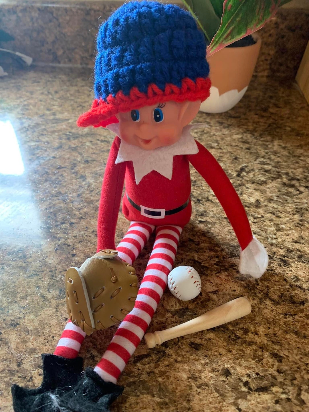 Elf Props Elf Size Baseball Bat Crochet Hat and Ball NO DOLL - Etsy