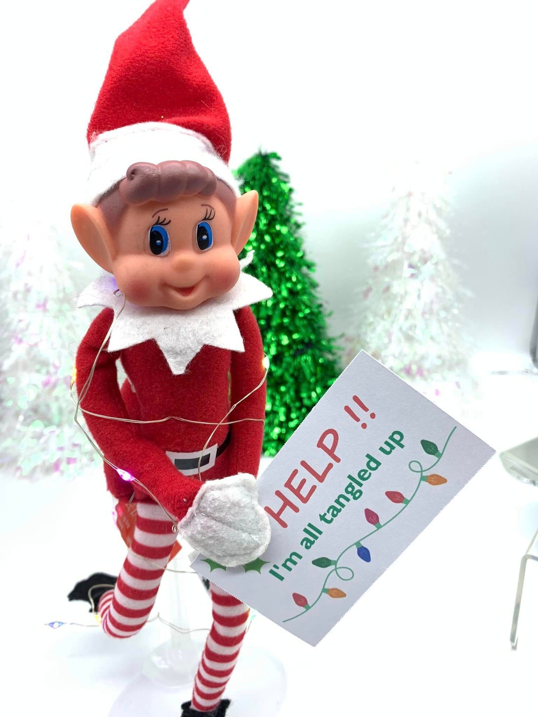 Elf Props 3 Foot Fairy Lights Elf Christmas Lights NO DOLL Fairy Garden ...