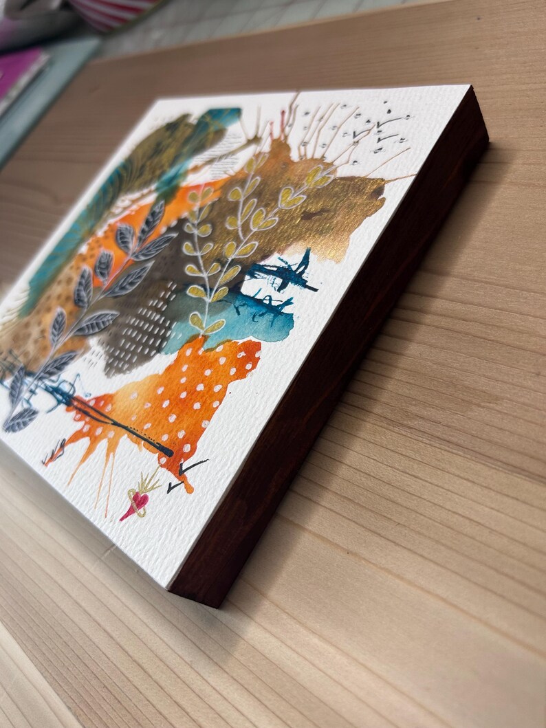 Small Abstract Watercolor Painting - Framed Original Art - Etsy Australia