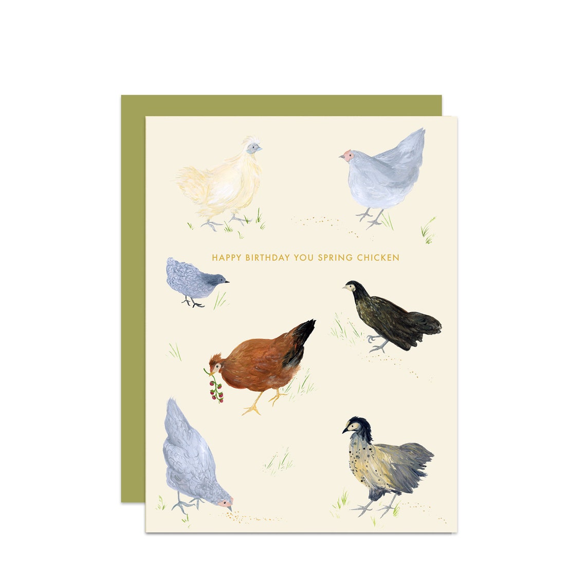 Happy Birthday You Spring Chicken Cottage Life Greeting Card - Etsy