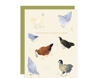 Spring Chicken Card - Etsy