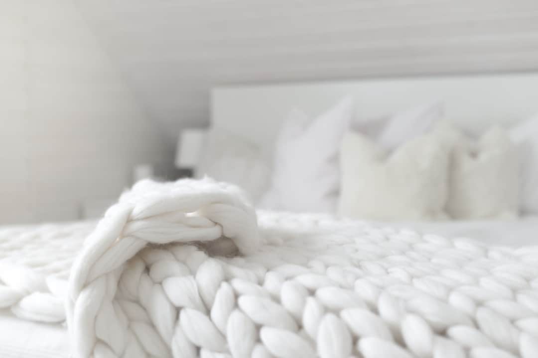 Bright White Chunky Knit Merino Wool Blanket: 40" X 63" Throw - Etsy