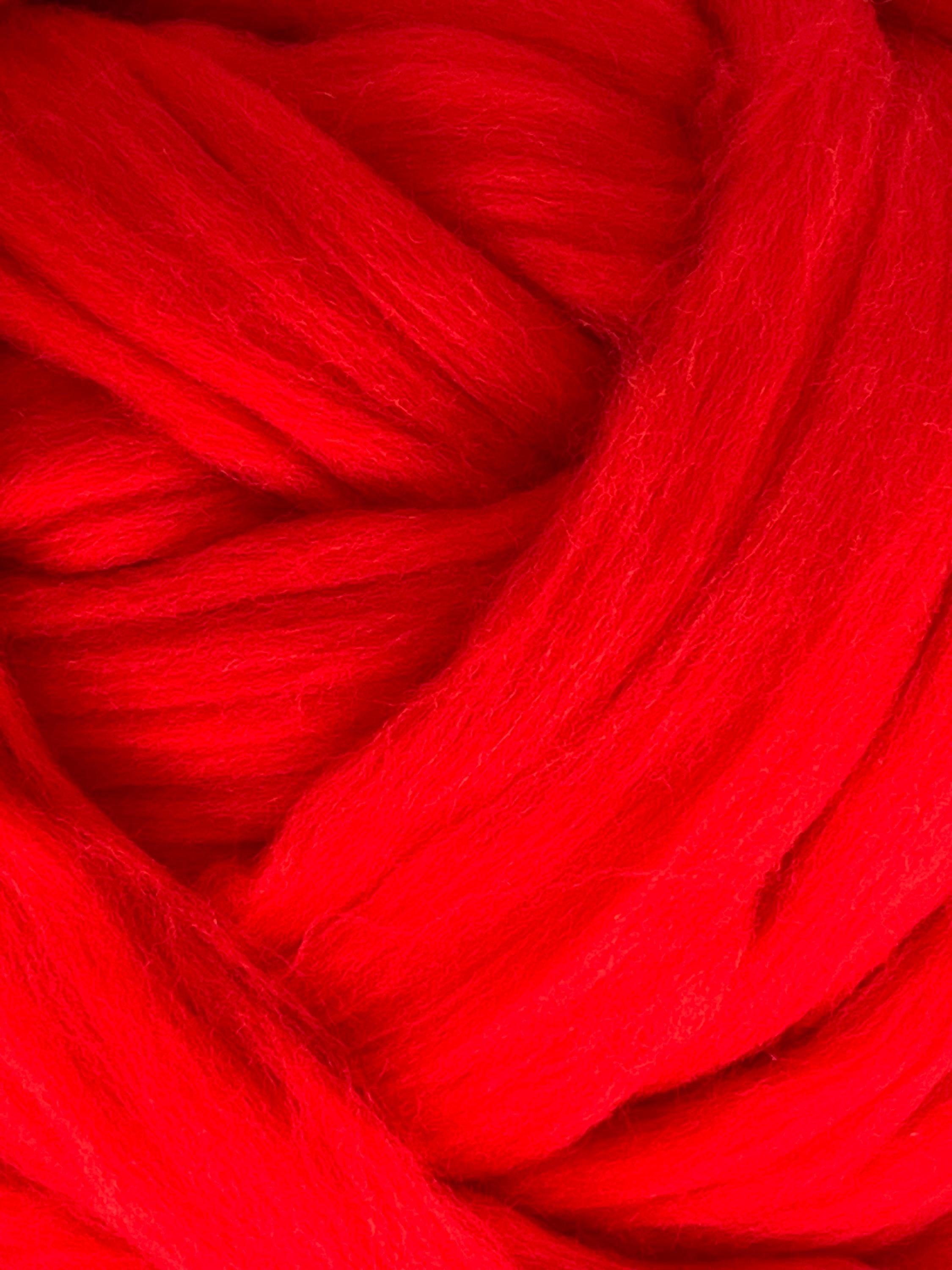 Red Merino Wool Roving: Soft Fiber for Spinning, Felting & Crafts - Etsy