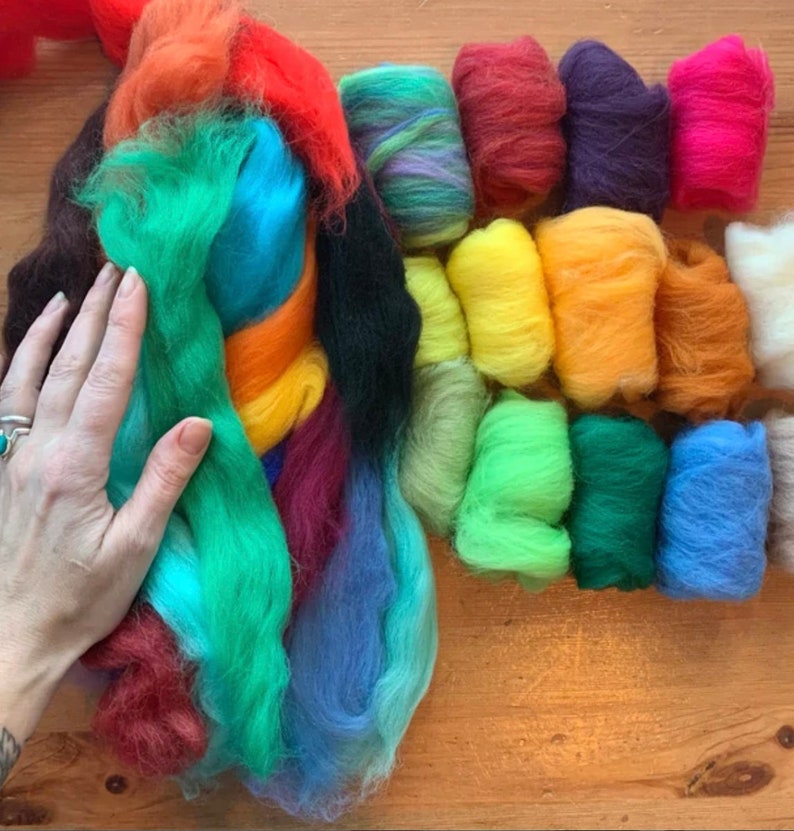 Felting/spinning Wool Roving SAMPLER Spin Fiber Spin Wool - Etsy