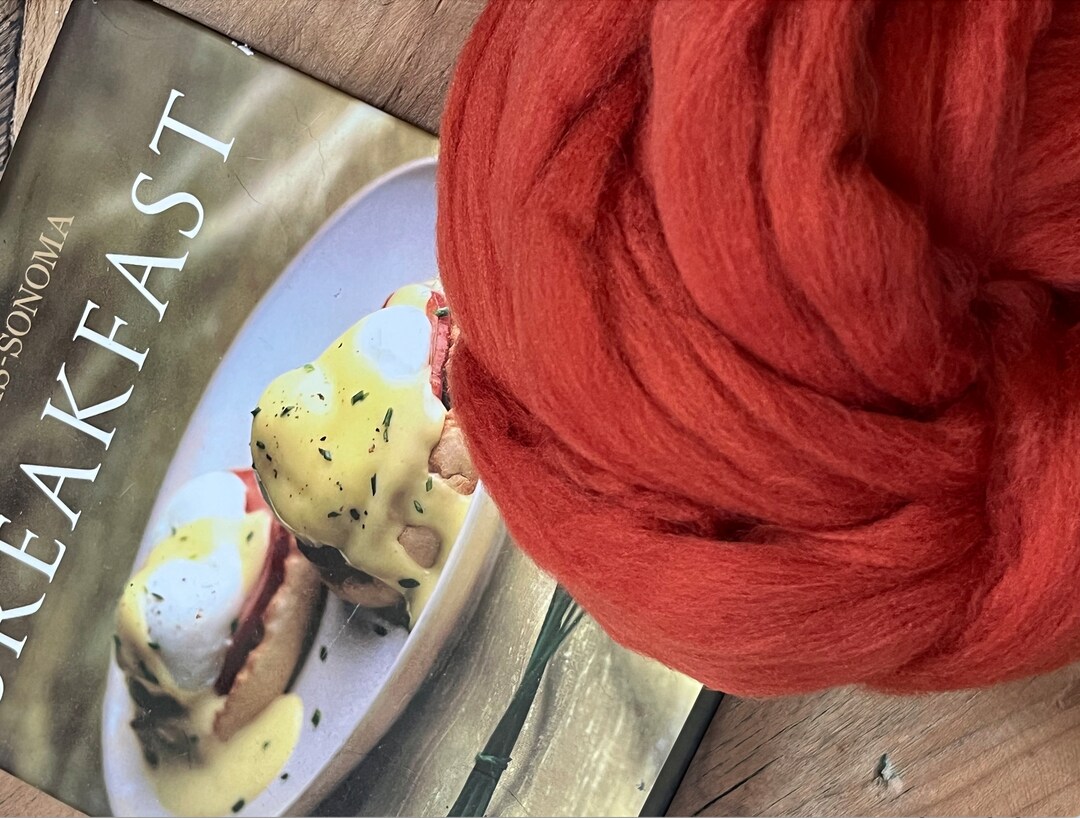 Brick Red Wool Top Roving - Spin Into Yarn, Needle Felt Wet Felt All ...