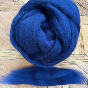 Navy Blue Wool Roving for Felting and Spinning Into Yarn - Etsy
