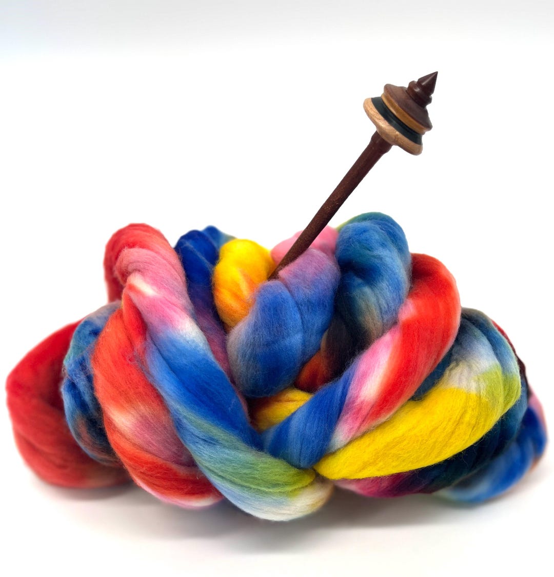 Carnival Tie Dye Merino Wool Roving: Multicolor Superfine Spinning ...