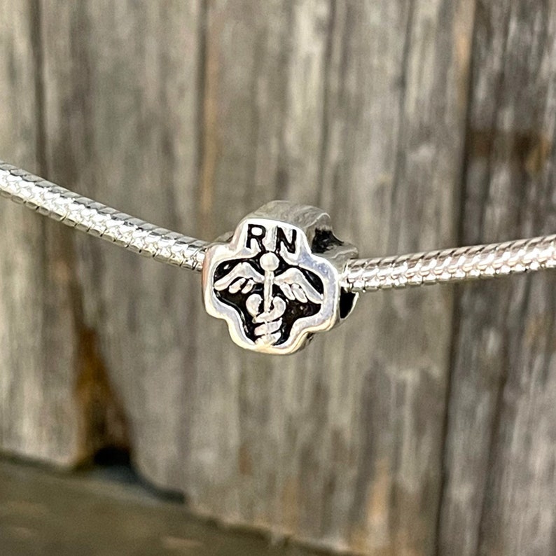 Nurse Cross RN Job Hosptial Doctor's Office European Charm Bead Silver ...