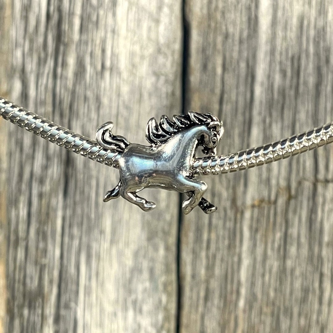 Mustang Horse Stallion Farm Riding Cowgirl Western Ranch European Charm ...