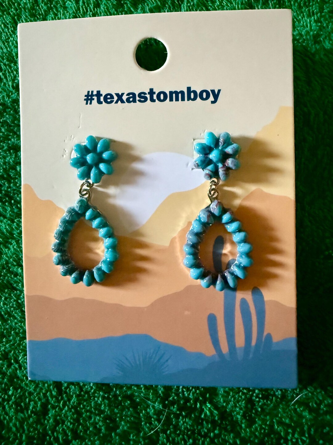 New TEXAS TOMBOY Turquoise and Silver EARRINGS - Etsy