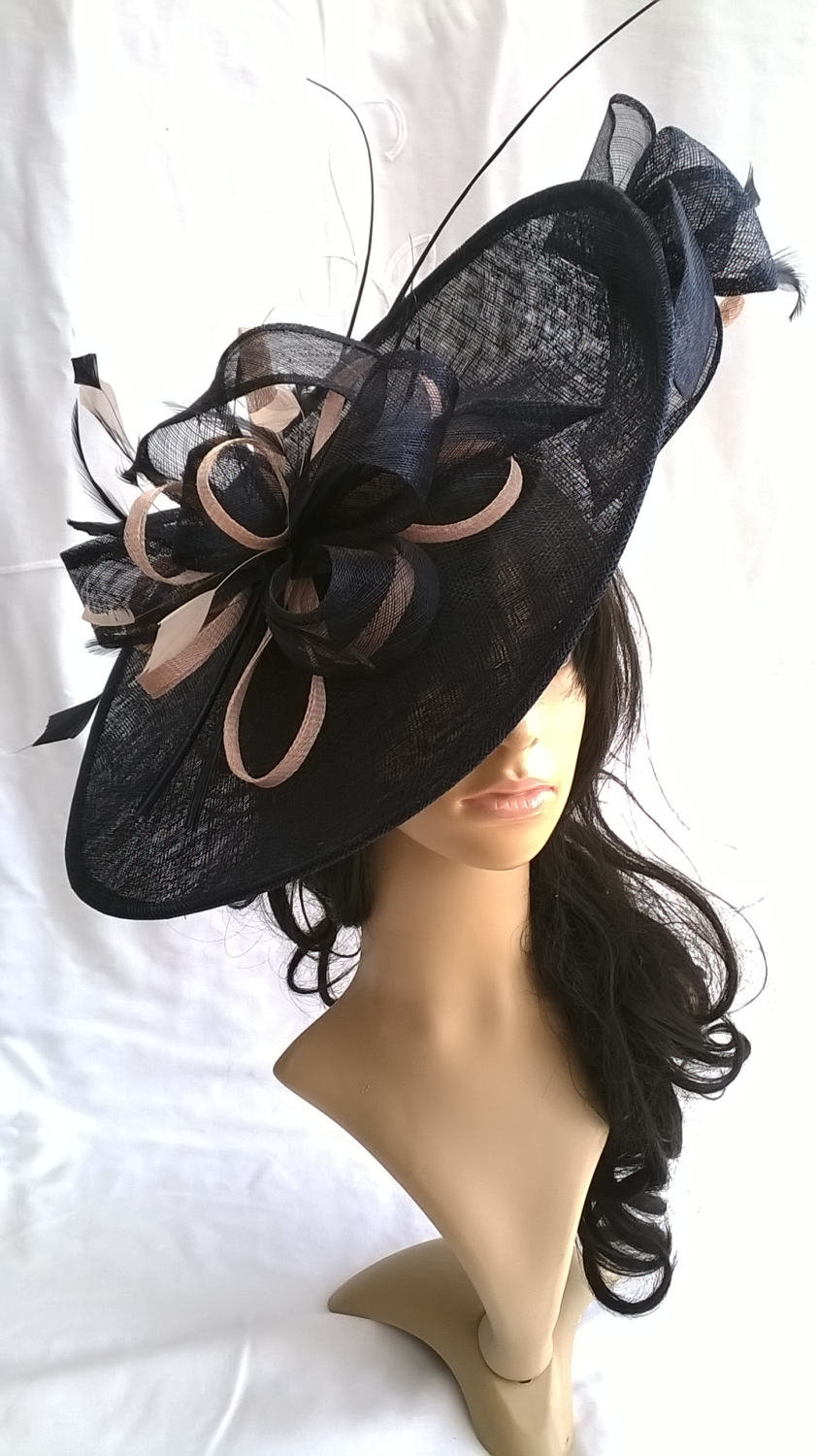 Sophia..Navy Blue & accent colour Hatinator..Stunning Sinamay ... Sophia..Navy Blue & accent colour Hatinator..Stunning Sinamay ...