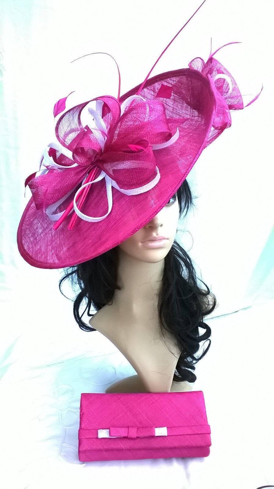 Sophia..Fuschia pink with Black or white Hatinator..Stunning Sinamay ...