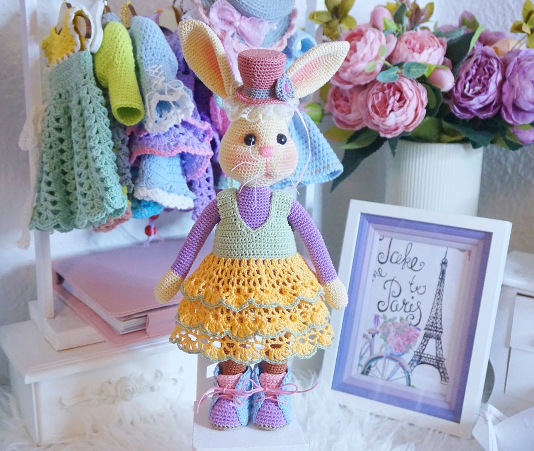 Pretty Bunny With Outfit Crochet Pattern / Include Hat and Shoes - Etsy