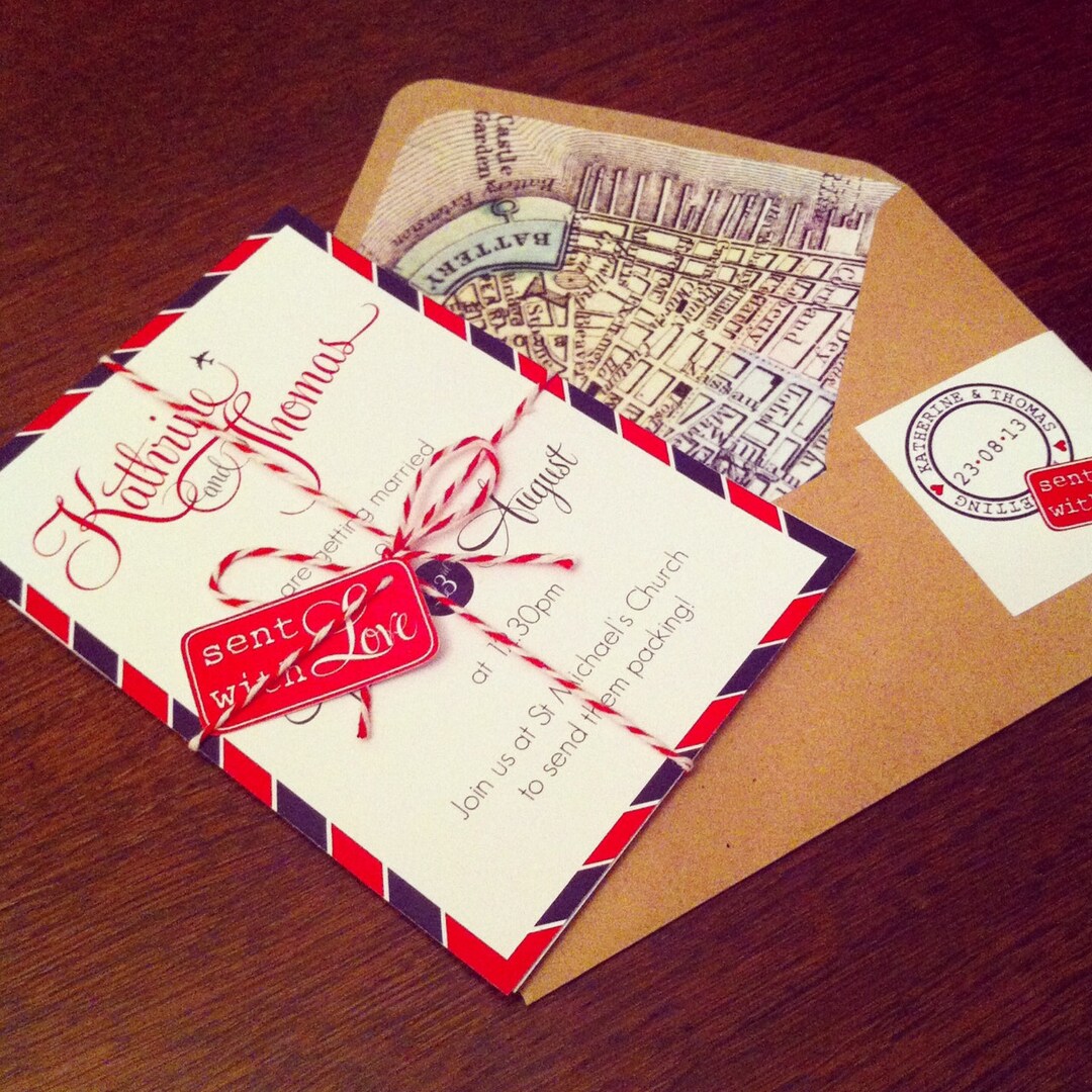 Travel Inspired Destination Wedding Invitation Template - Etsy