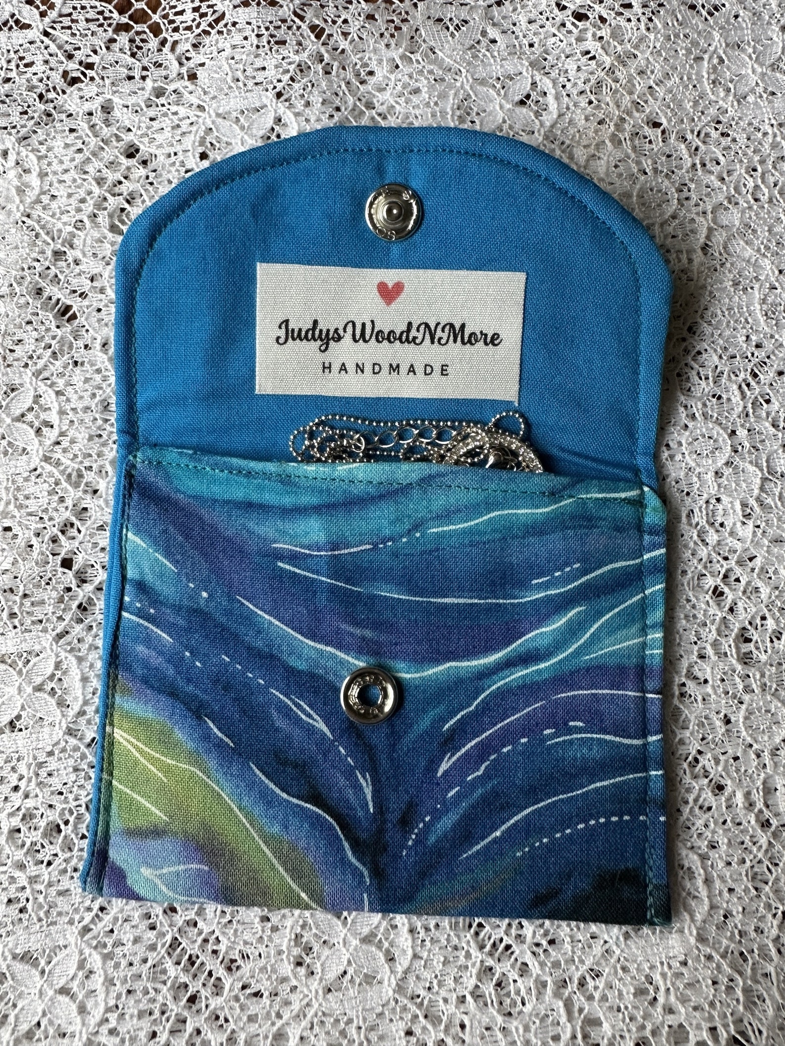 Small Ocean Wave Cotton Wallet: Slim Credit Card Coin Purse - Etsy