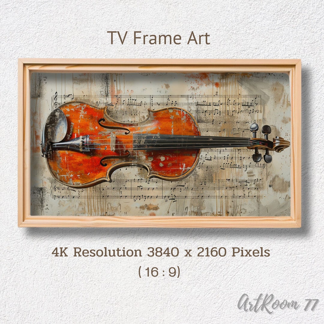 Vintage Sheet Music and Vintage Violin Frame TV Art ,violin Samsung TV ...