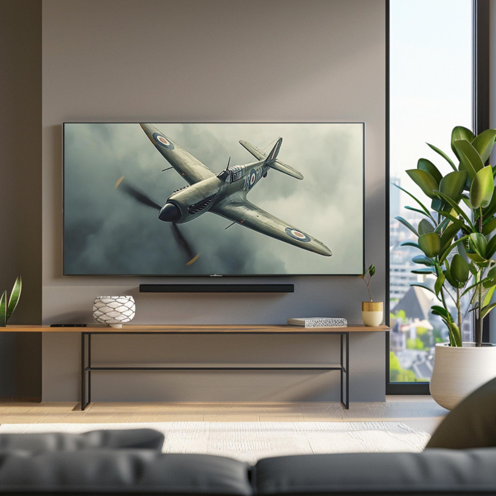 Vintage Fighter Plane Samsung TV Frame Art,military Aircraft Frame Art ...