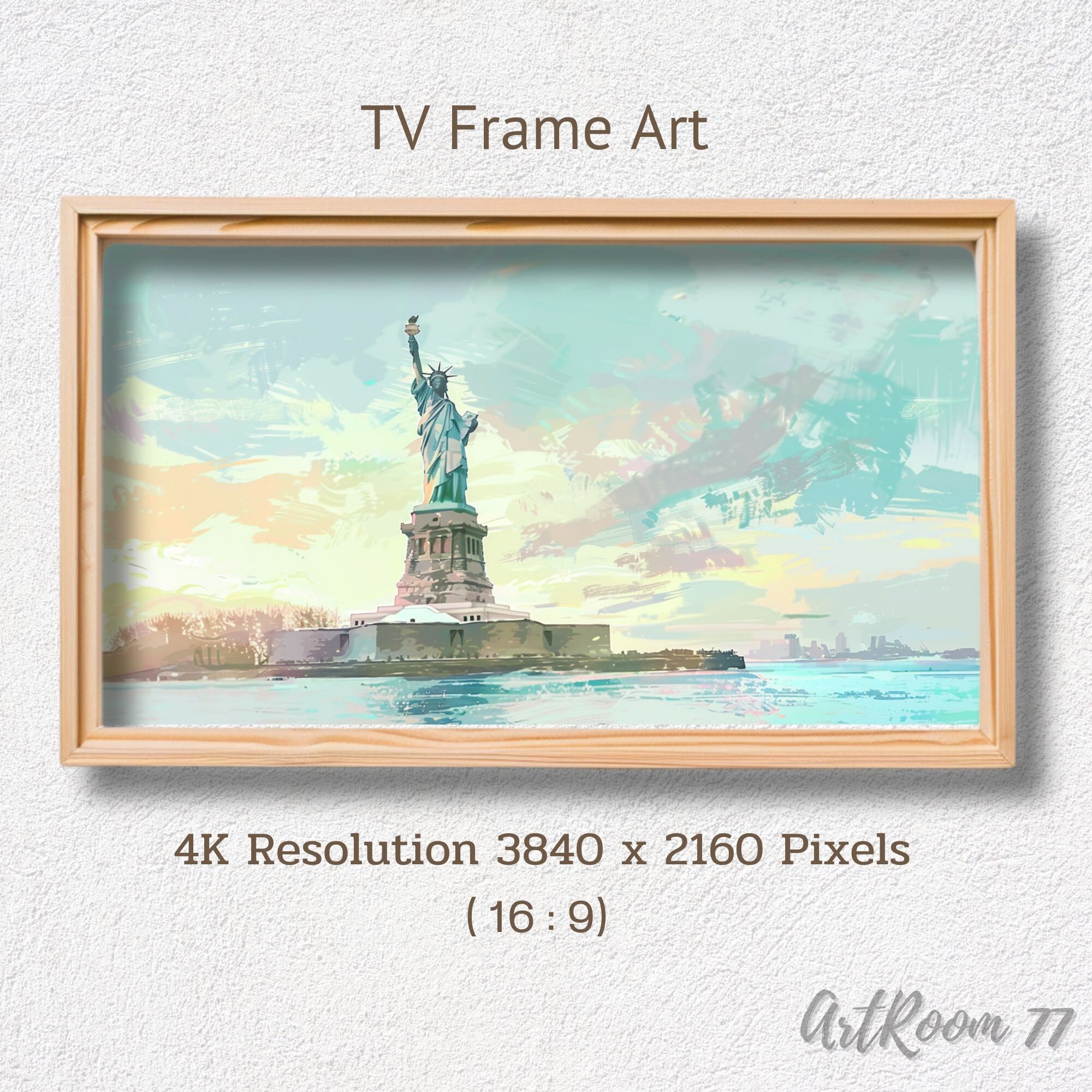 Statue of Liberty TV Frame Art,4th of July Frame Art Memorial Day Frame ...