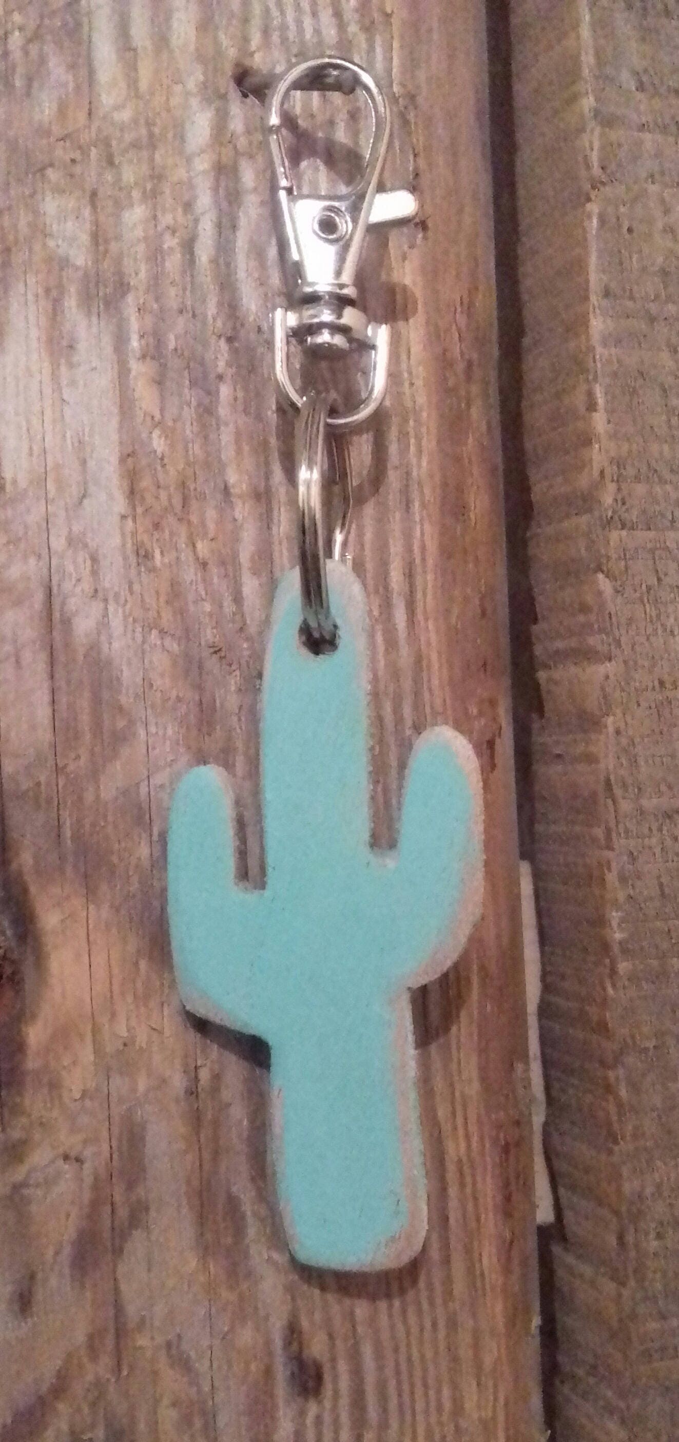 Cactus keyring / Key chain / Cactus gifts / Turquoise / Bag | Etsy