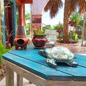 Talavera Pottery Sea Turtle Figure Ceramic Sealife Animal Patio Decor ...