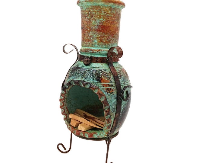 Tabletop Chiminea Mexican Terracotta Clay Pottery Candle Incense ...