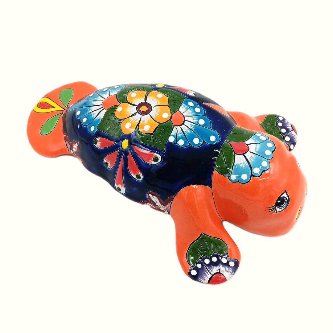 Talavera Pottery Manatee Sealife Sculpture Ceramic Coastal Decor ...