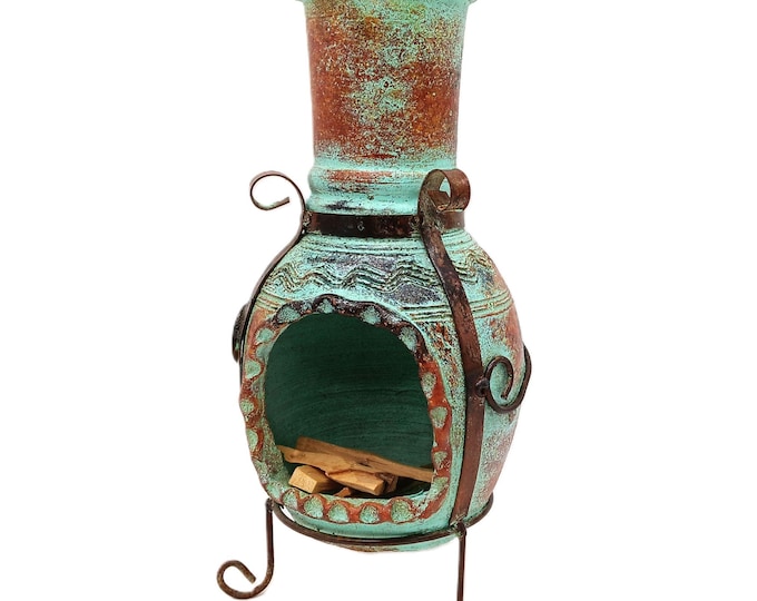 Tabletop Chiminea Mexican Terracotta Clay Pottery Candle Incense ...