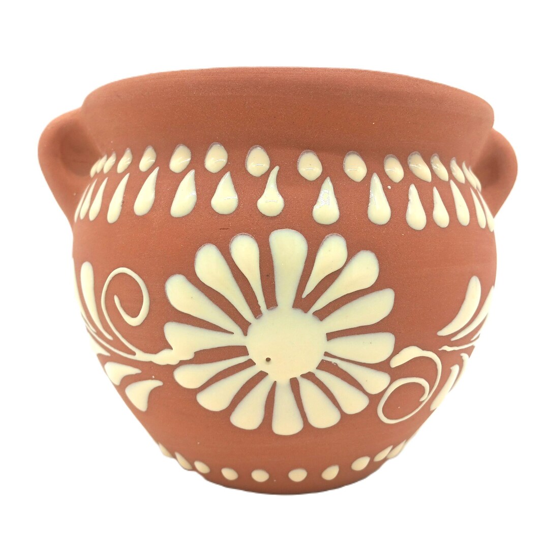 Terracotta Clay Pottery Flower Pot Planter Rustic Natural Hand Painted ...