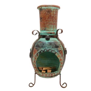 Tabletop Chiminea Mexican Terracotta Clay Pottery Candle Incense ...