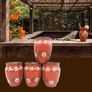 Mexican Cantarito Barware Beverage Set Talavera Barro Ceramic Capula ...