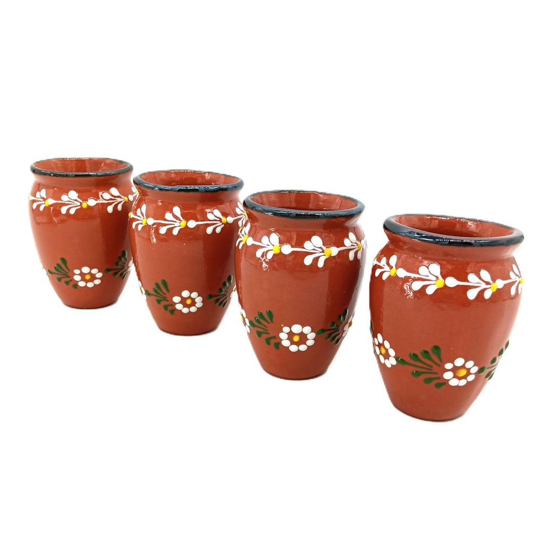 Cantarito Set Mexican Pottery Rustic Talavera De Barro Jarrito Vase ...