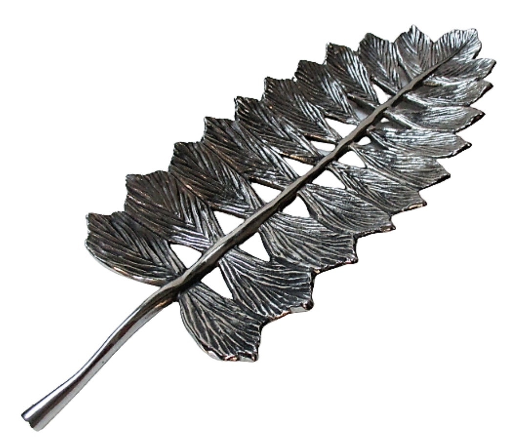 Bandeja de metal de peltre Plato en forma de hoja Decoración botánica ...