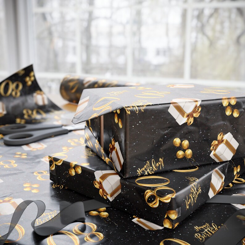 80th Birthday Wrapping Papers, 80th Birthday Gift Wrap - Etsy