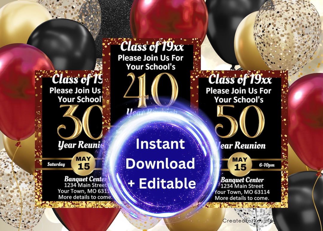 50 Year Class Reunion, High School Reunion Invitations, Class of 1975 ...